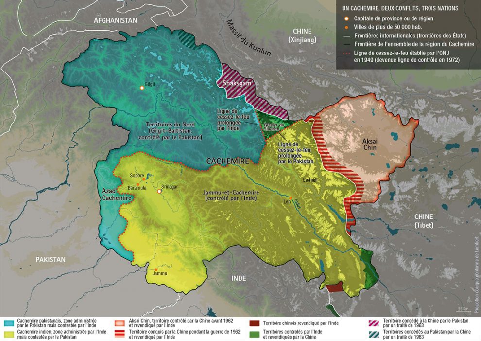 Carte du Cachemire - Pacha cartographie