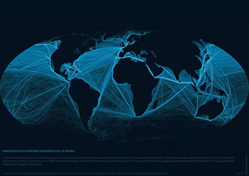 Carte des routes maritimes - Pacha cartographie